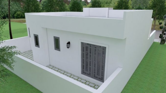 Modern Style Single Storey House With Two Bedrooms And Two Bathrooms ...