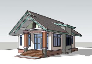 Low-cost Compact Two-bedroom Single-storey House - Cool House Concepts